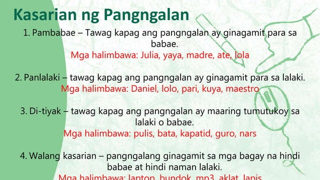 Lesson 3 kasarian ng pangngalan at panghalip panaklaw | PPTX