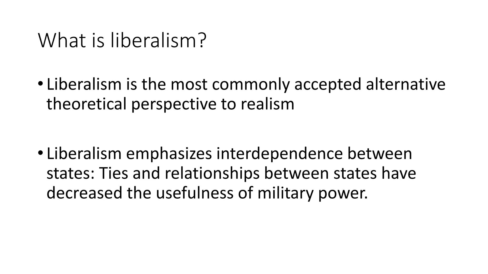 Liberalism in International Relations | PPTX