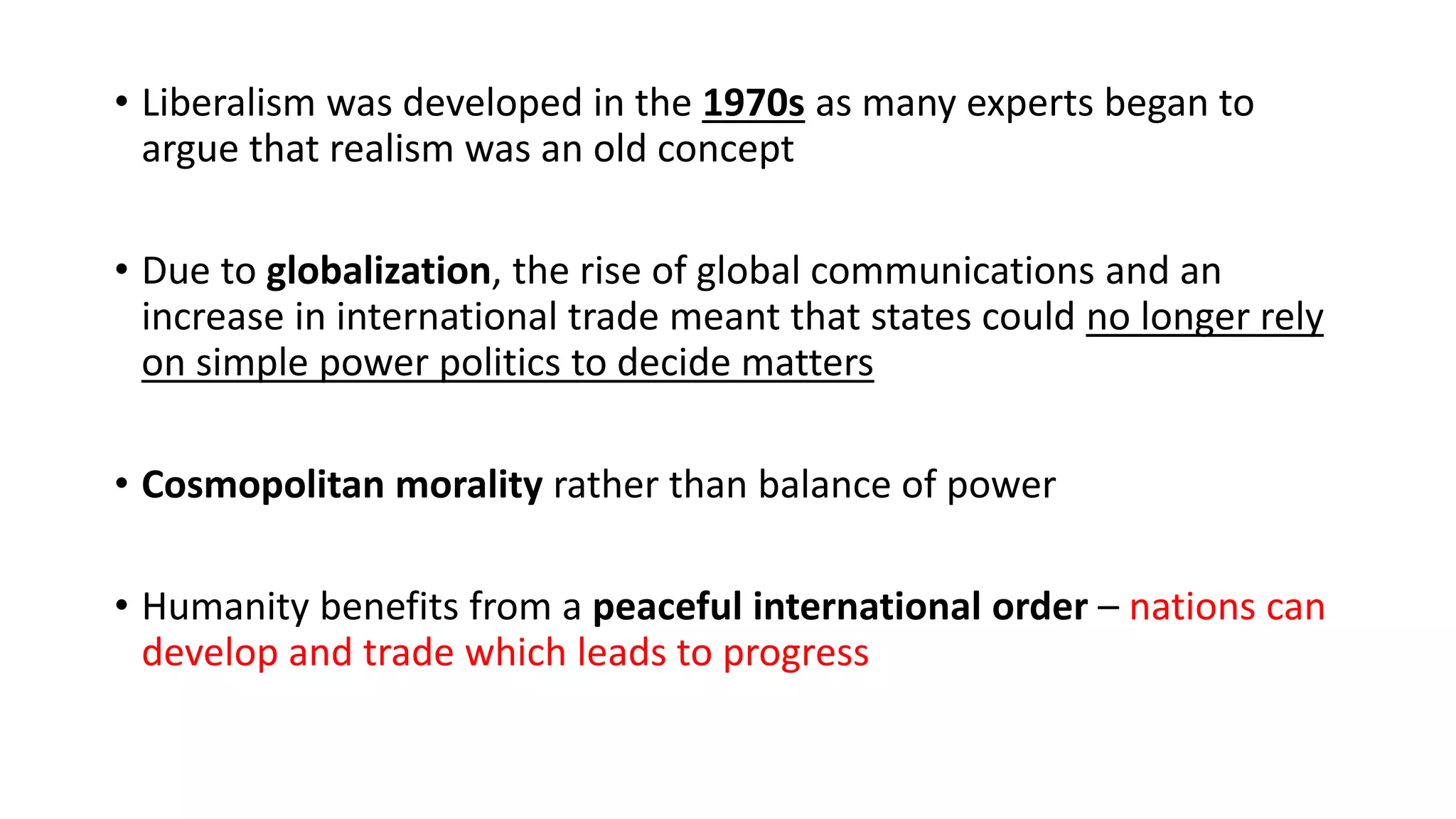Liberalism in International Relations | PPTX