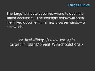 Lesson 3: Linking It All Together | PPT | Web Design and HTML | Internet