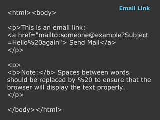 Lesson 3: Linking It All Together | PPT | Web Design and HTML | Internet