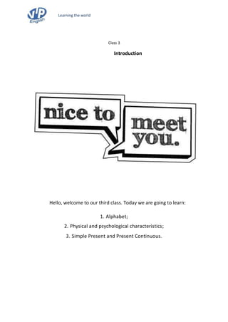 LTW - Basic English I - Lesson 3 | DOCX