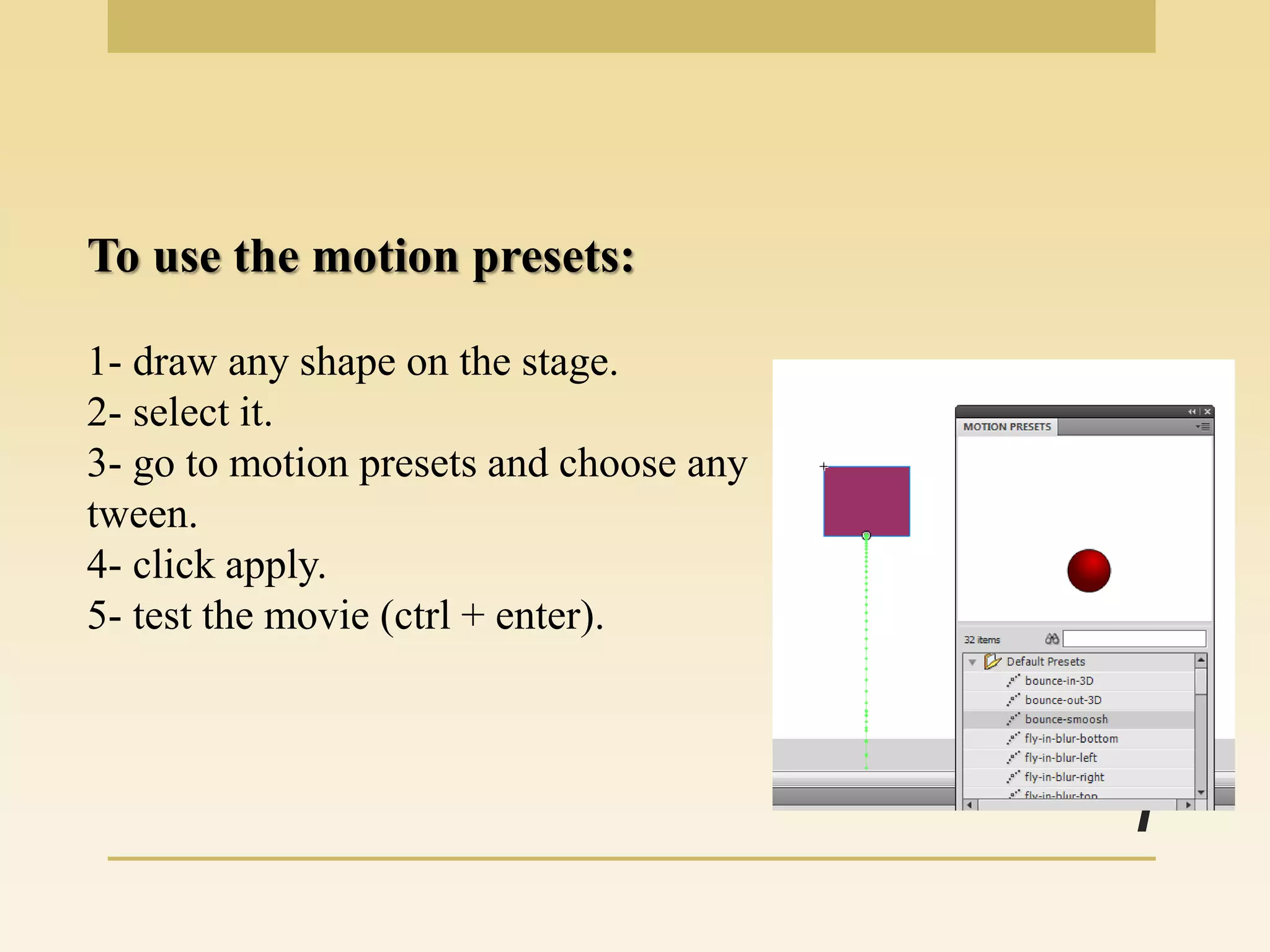 Lesson 3 motion tween | PPTX