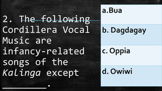 Music Education 7 2nd Quaretr Lesson 3 music of palawan | PPTX