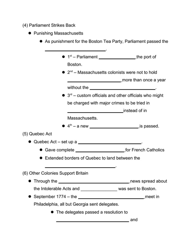 Lesson 3 From Protest to Revolution notes handout | PDF