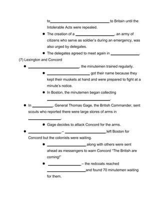 Lesson 3 From Protest to Revolution notes handout | PDF