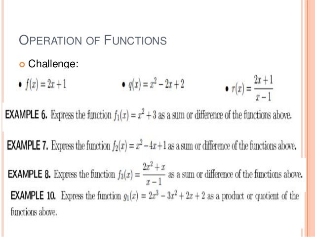 operation of functions