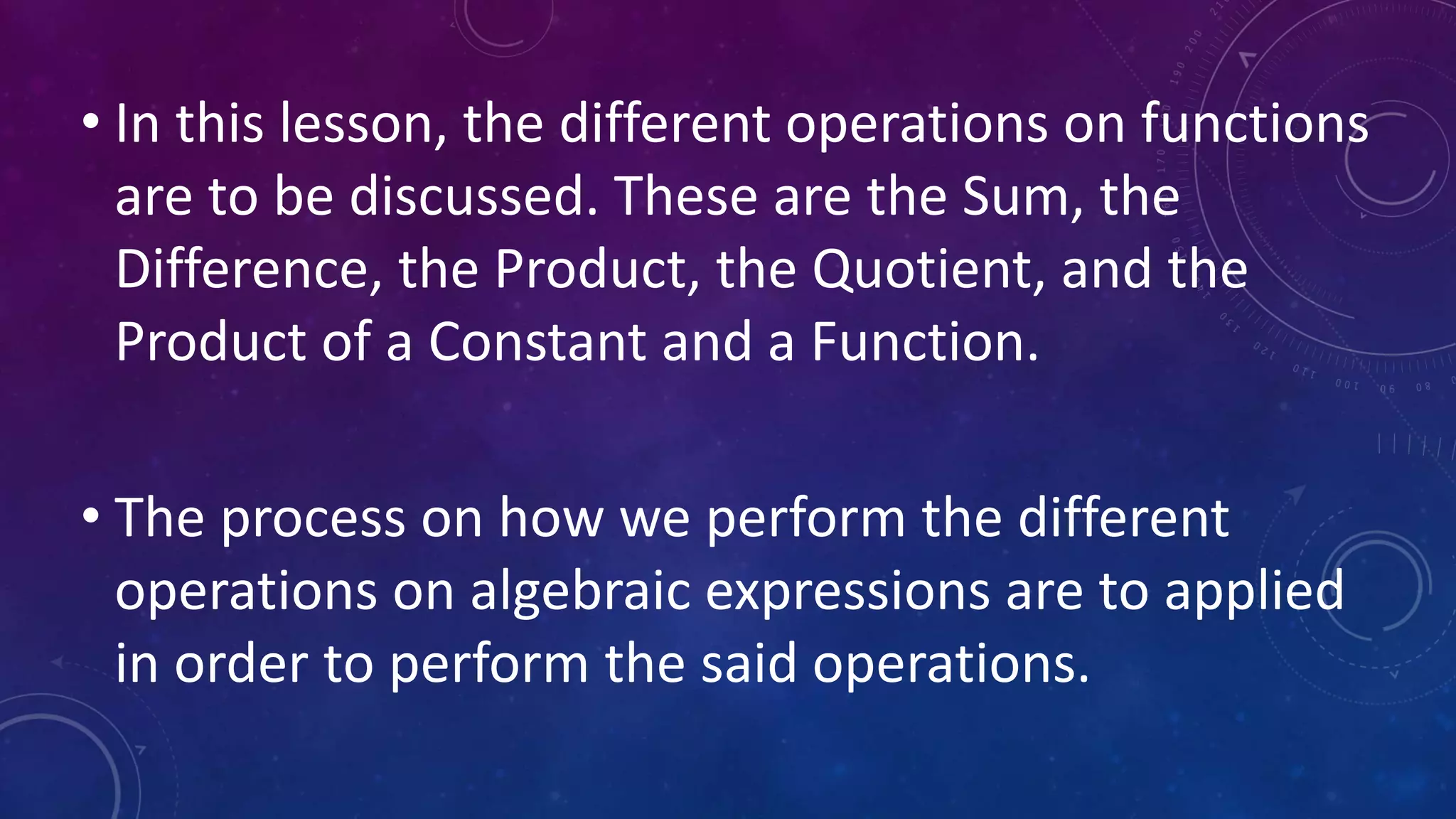 Lesson 3 Operation on Functions | PPTX