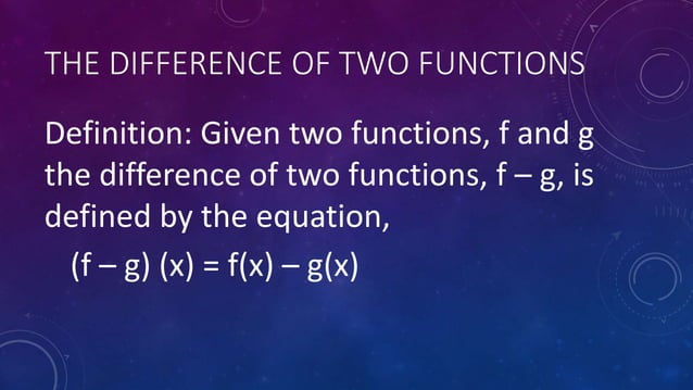 Lesson 3 Operation on Functions | PPTX | Chemistry | Science