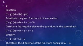 Lesson 3 Operation on Functions | PPTX
