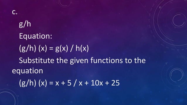 Lesson 3 Operation on Functions | PPTX | Chemistry | Science