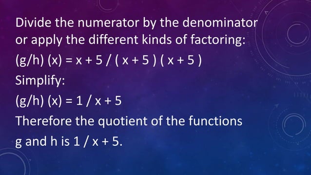 Lesson 3 Operation on Functions | PPTX | Chemistry | Science