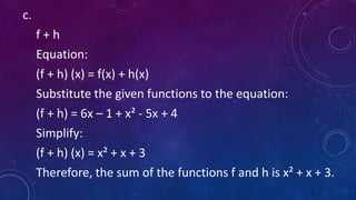 Lesson 3 Operation on Functions | PPTX