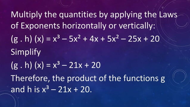 Lesson 3 Operation on Functions