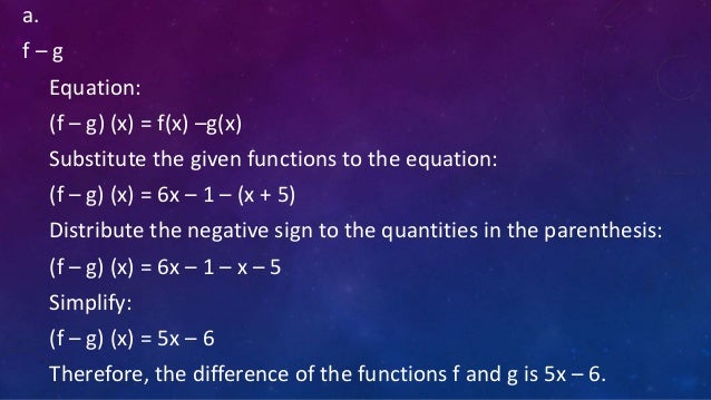 Lesson 3 Operation on Functions