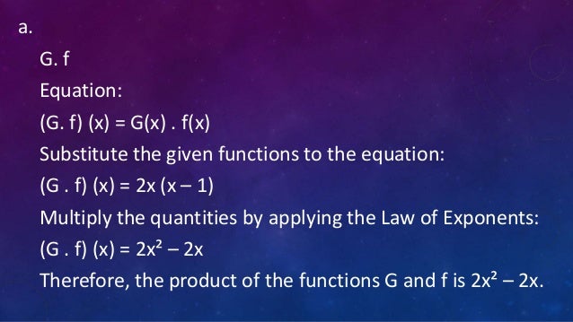 Lesson 3 Operation on Functions