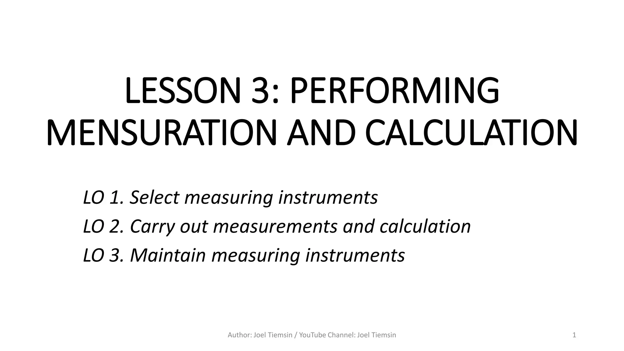 Lesson 3 performing mensuration and calculation | PDF