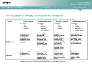 Lesson 3 primary and secondary audiences worksheet | DOCX
