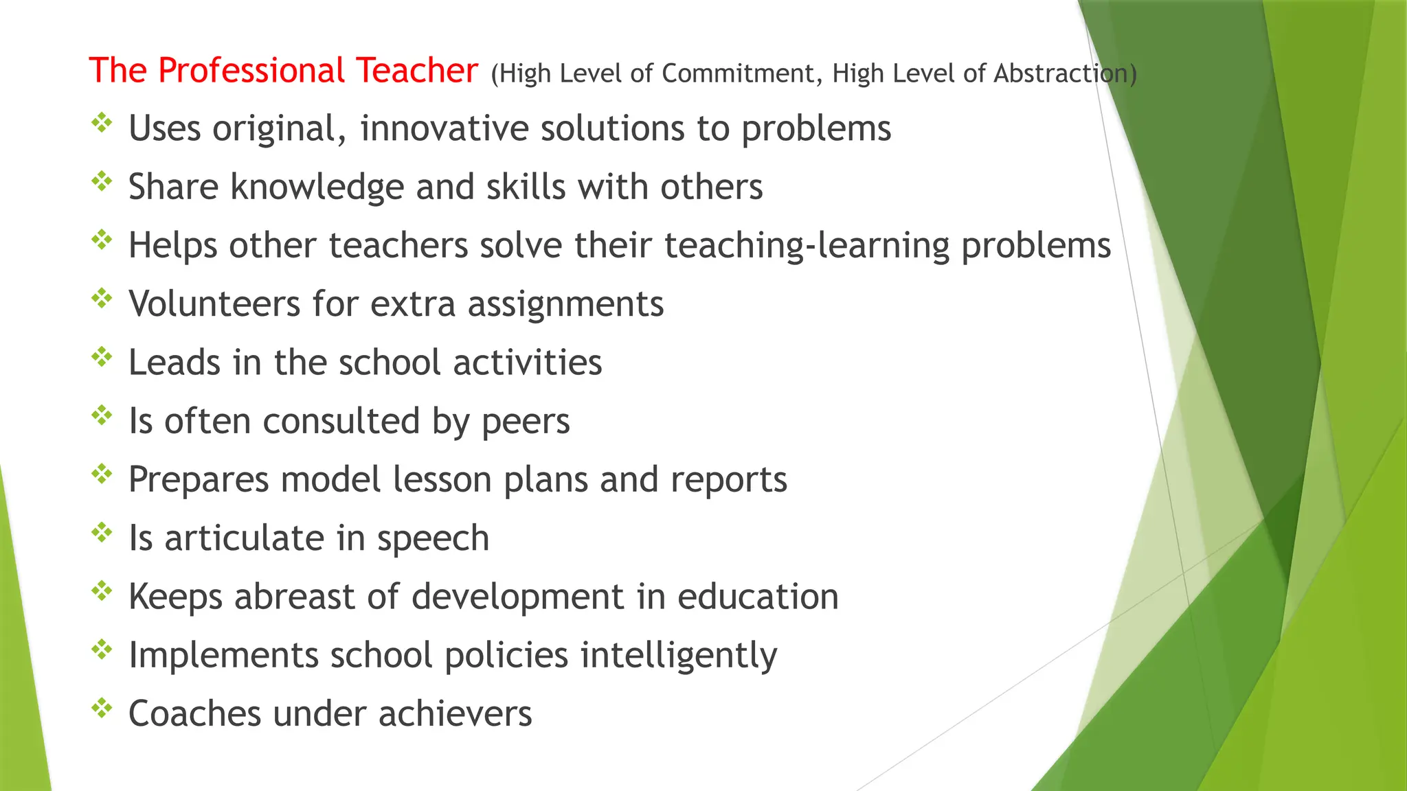 Categorizing Teachers Lesson 3 Quadrant 4 | PPT