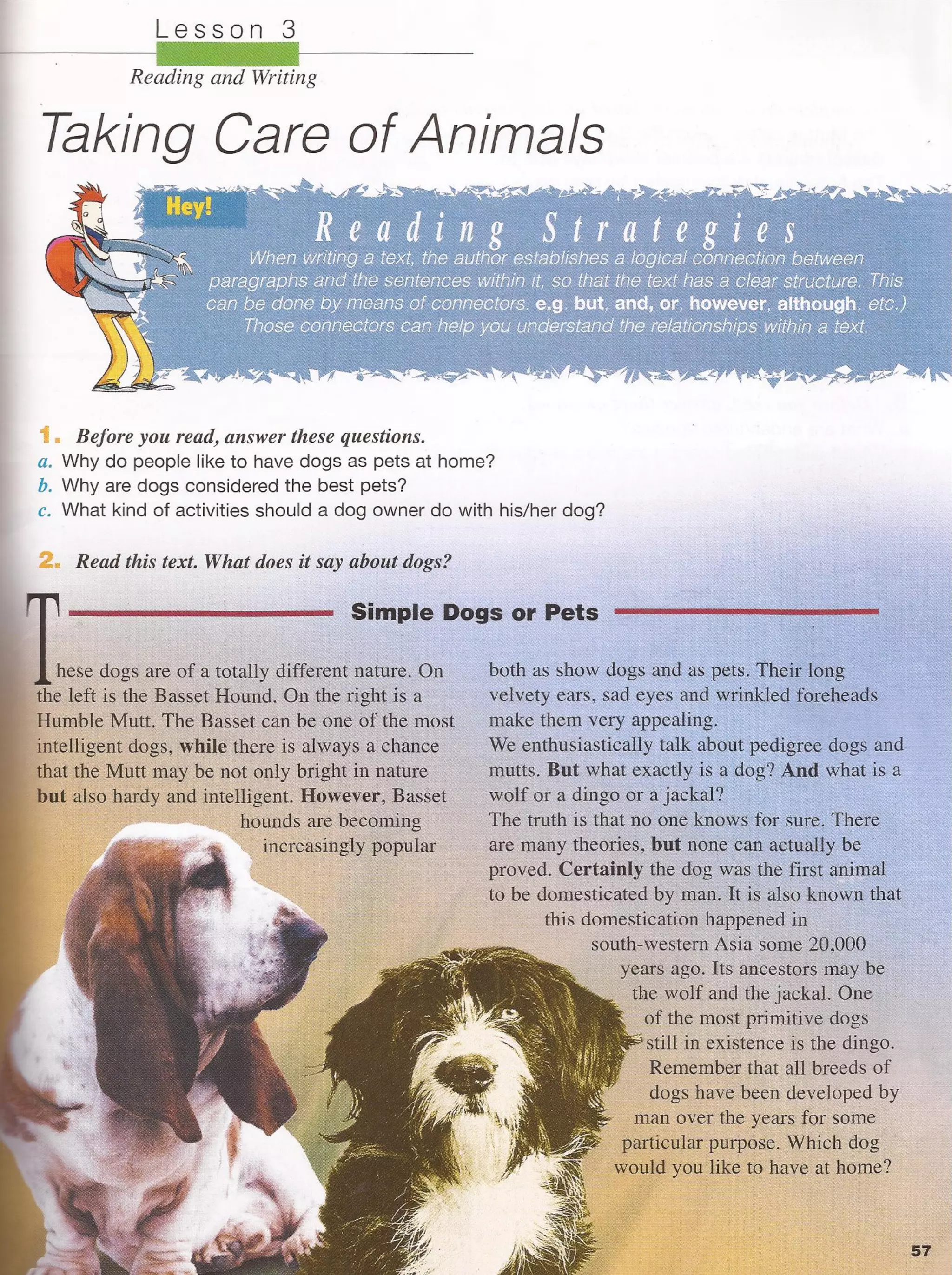 Lesson 3, reading and writing, taking care of animals | PDF