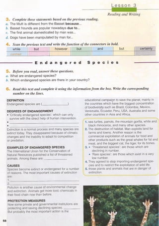 Lesson 3, reading and writing, taking care of animals | PDF