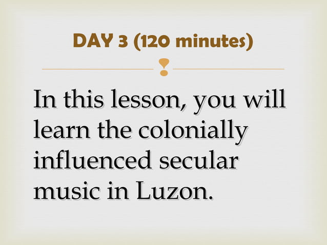 Lesson 3 SECULAR MUSIC Revised 2018 | PPT