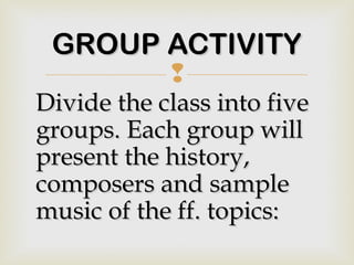 Lesson 3 SECULAR MUSIC Revised 2018 | PPT