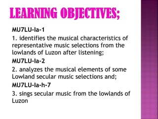 Lesson 3 Secular Music | PPT