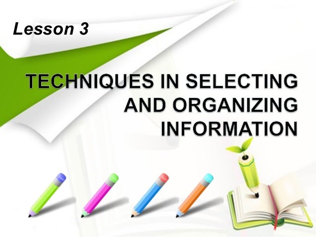 Reading_Lesson 3 selecting and organizing information