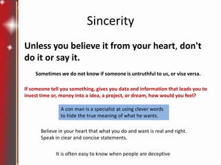 Lesson3 Speaking and Acting Sincerely | PPTX