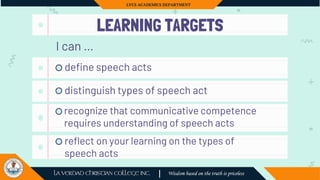 Lesson 3 Speech Act and Communicative Strategy | PDF