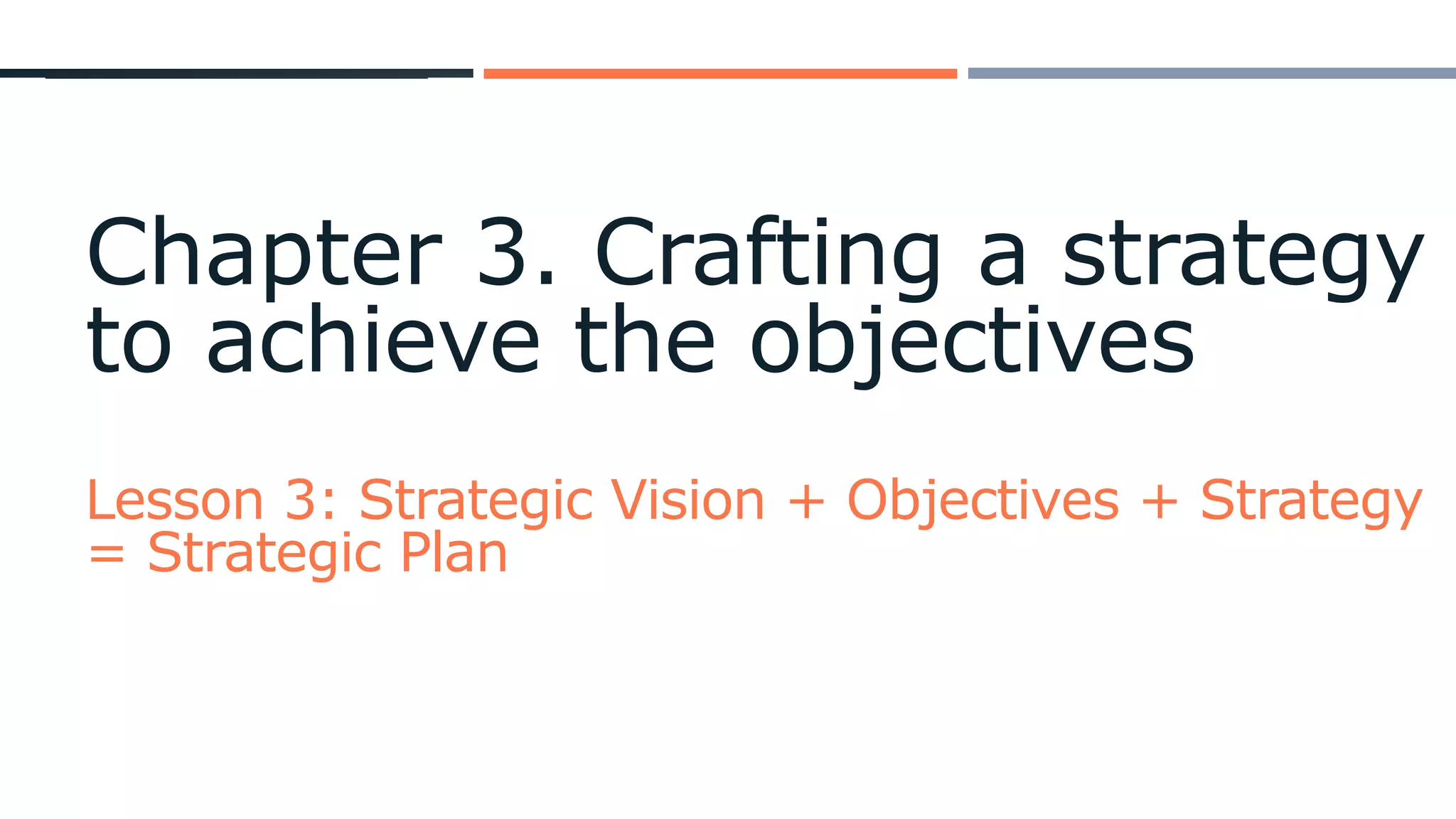 Lesson 3 strategic vision plus objectives plus strategy equals ...