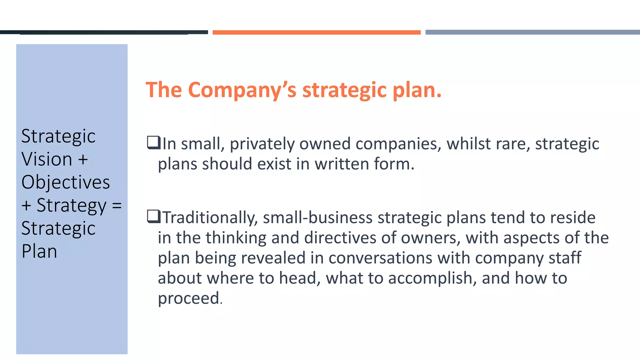 Lesson 3 strategic vision plus objectives plus strategy equals ...