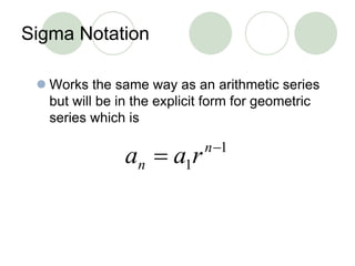 Lesson 3 Sums of Series Notes.ppt gcse tutorial | PPT