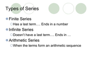 Lesson 3 Sums of Series Notes.ppt gcse tutorial | PPT