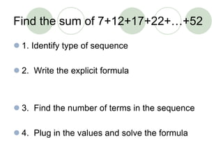 Lesson 3 Sums of Series Notes.ppt gcse tutorial | PPT