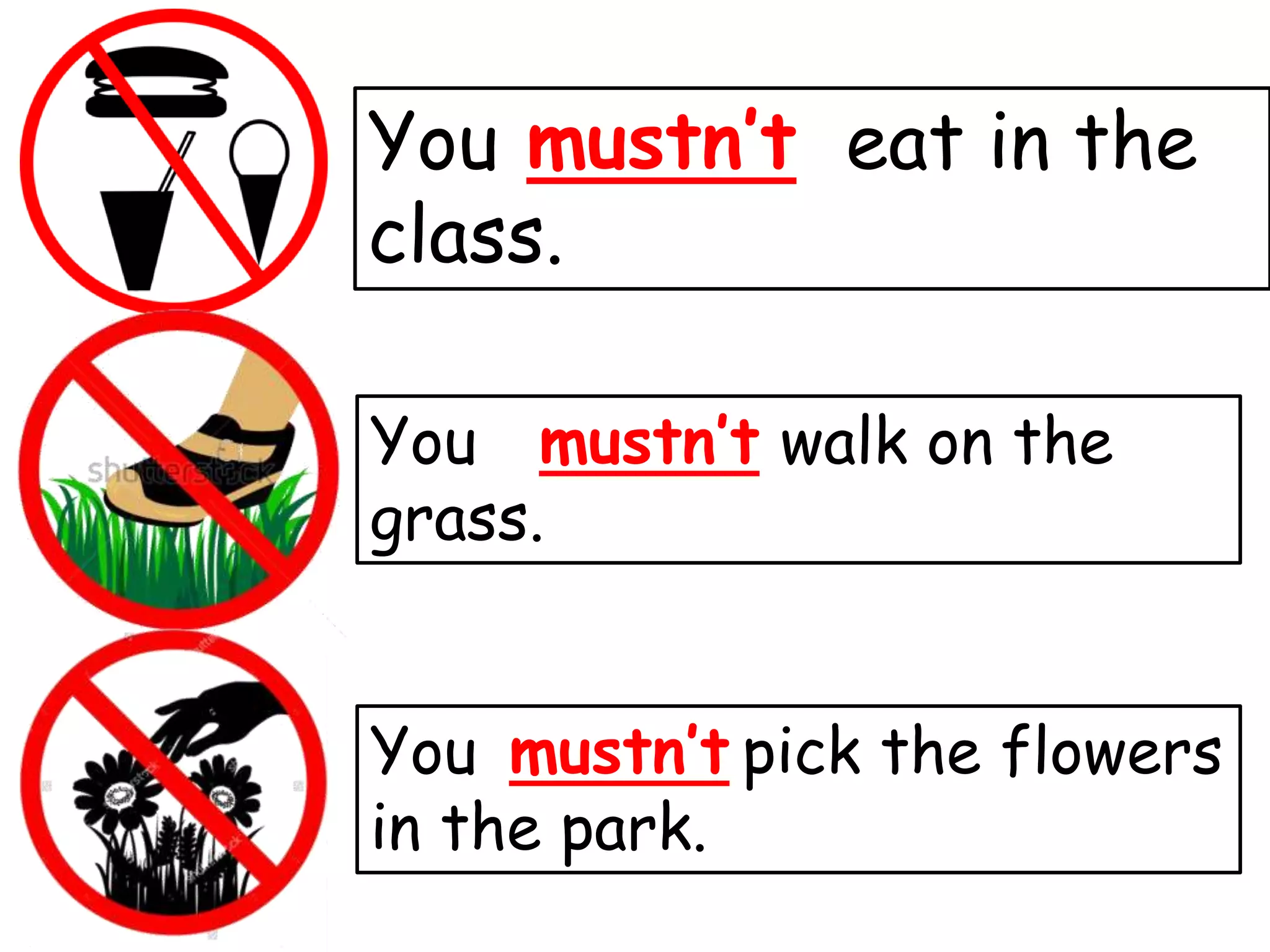 must or mustn't - modal verbs - class rules | PPTX