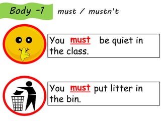 must or mustn't - modal verbs - class rules | PPTX