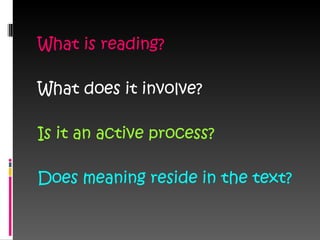 Process of Reading | PPT