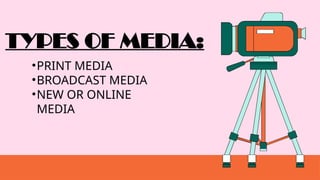 LESSON+3+TYPES+OF+MEDIA. Print media,Broadcast media, new or Online ...