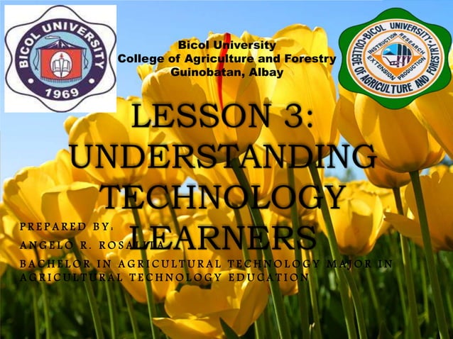 Lesson 3 understanding technology learners | PPTX