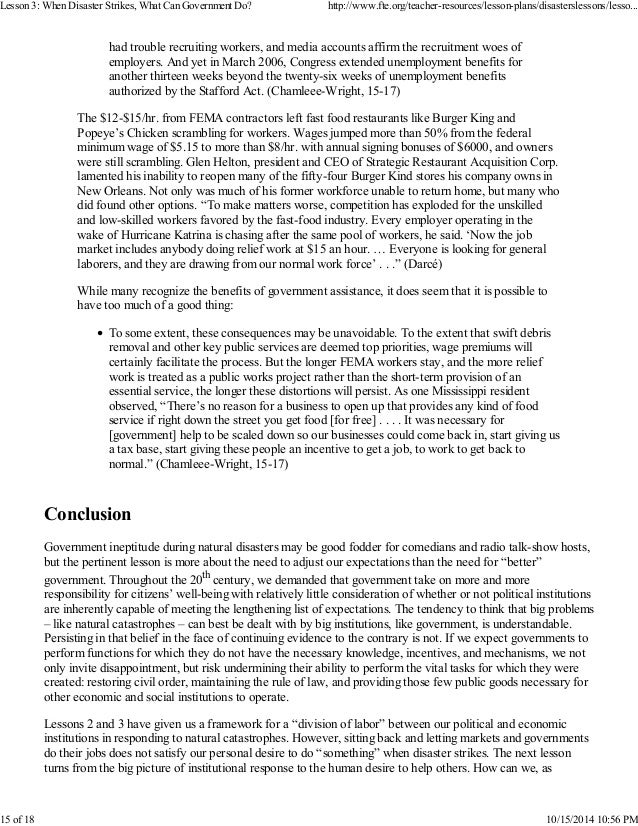 Lesson 3 when disaster strikes, what can government do