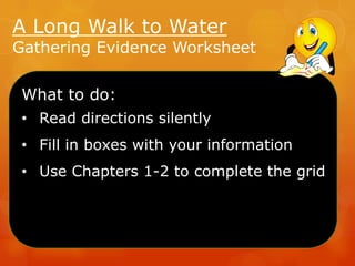 A Long Walk to Water - Lssn 4 | PPTX