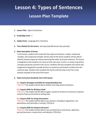 Lesson 4 | DOCX | Educational Assessment | Education