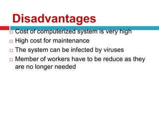 Lesson 4 - Computerised and non computerised system | PPTX