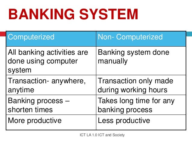 Lesson 4 - Computerised and non computerised system