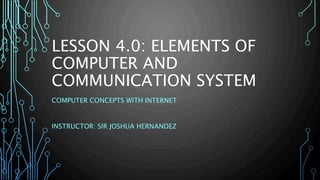 Lesson 4.0 elements of computer and communication system | PPT