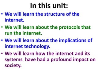 Lesson4.0 unit 4 the internet and global impact | PPTX