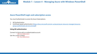 Exam 70-533 Module 1-Lesson 4 - Managing Azure with Windows PowerShell ...