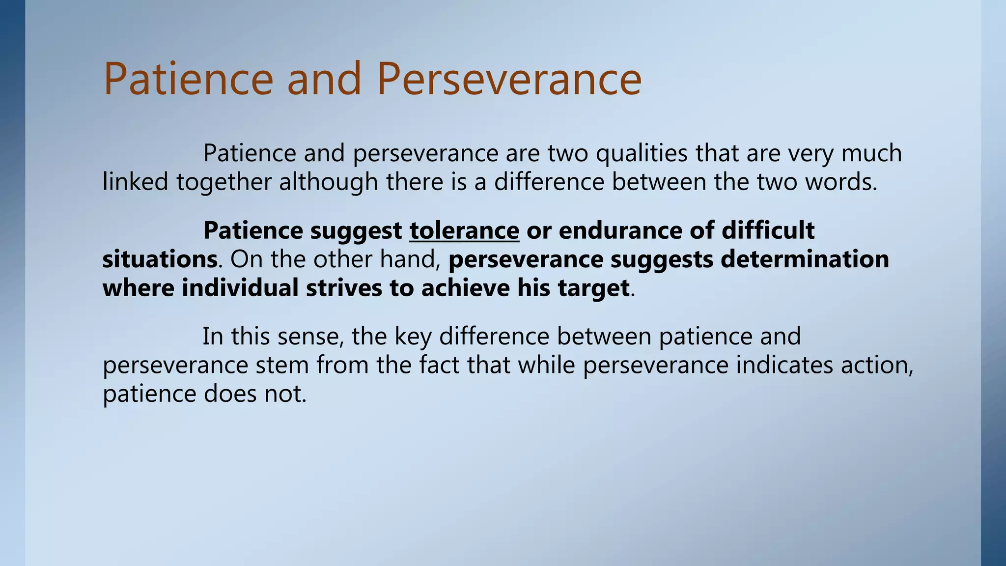 Lesson 4: Patience and Perseverance | PPTX